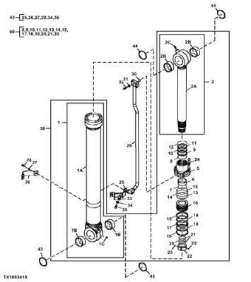 Cina Corredo di riparazione della guarnizione del cilindro del secchio FYA00010735 per JOHN DEERE 2954D 270DLC in vendita
