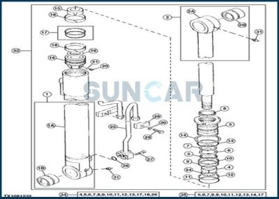 China Jogos do serviço do cilindro do crescimento DEERE-4369764 para a máquina escavadora JOHN DEERE 290D à venda