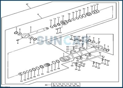 China 4640108 JOHN DEERE de Dienstuitrusting van de Emmercilinder voor Graafwerktuig 370C 3554 Te koop
