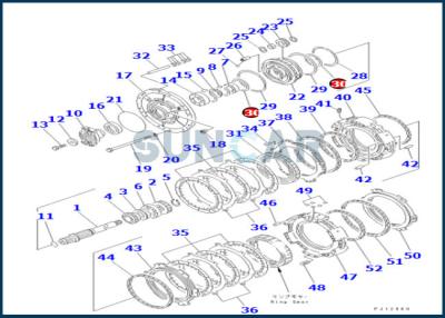 中国 175-15-69230 1751569230の変速機のシール リングはD85A-21 D85A-12小松に合う 販売のため