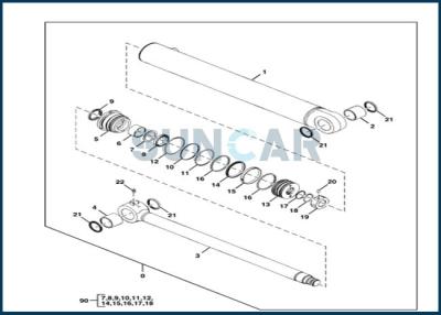 Cina Riparazione Kit For JOHN DEERE 50D 50G della guarnizione del cilindro dell'oscillazione dell'asta FYD00000074 in vendita