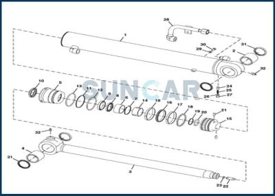 Cina Riparazione Kit Fits JOHN DEERE 50D 50G della guarnizione del cilindro del braccio FYD00000072 in vendita