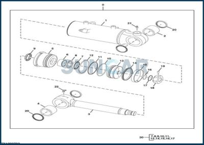 Cina Riparazione Kit Fits 50D 50G della guarnizione del cilindro di lama di FYD00000075 JOHN DEERE in vendita