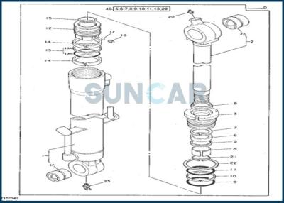 Cina 4217004 corredi di riparazione della guarnizione del cilindro di JOHN DEERE Buckert misura gli escavatori 70D in vendita