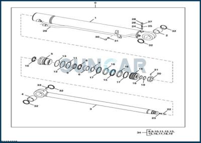 Cina FYD00000077 Kit di sigillo del cilindro del braccio si adatta al cilindro del braccio dell'escavatore DEERE 75D 85D in vendita