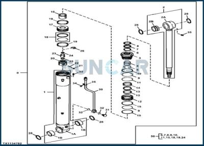 Cina Un escavatore 85D 85G di 4696459 di JOHN DEERE dell'oscillazione del cilindro della guarnizione di riparazione misure del corredo in vendita