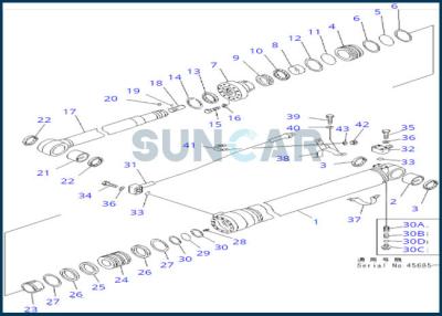 Cina 707-99-44230 corredo della guarnizione del cilindro di 7079944230 braccia per PC100-6 KOMATSU in vendita