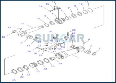 Cina 707-99-44300 7079944300 corredi di servizio del cilindro di lama per KOMATSU in vendita