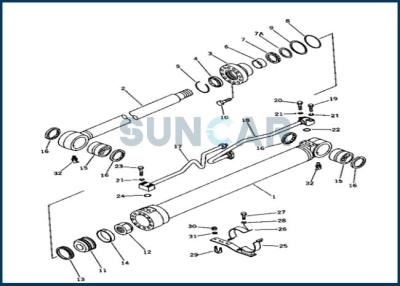 Cina 707-98-36100 corredo di servizio del cilindro di 7079836100 aste per KOMATSU PC100-3 in vendita