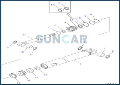 Cina 707-98-10820 7079810820 Kit di servizio del cilindro del braccio per l'escavatore KOMATSU PC10MR-1 in vendita