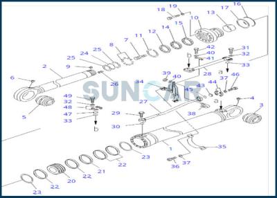 Cina 707-99-69670 7079969670 misure KOMATSU PC1250-7 del corredo di servizio del cilindro del braccio in vendita
