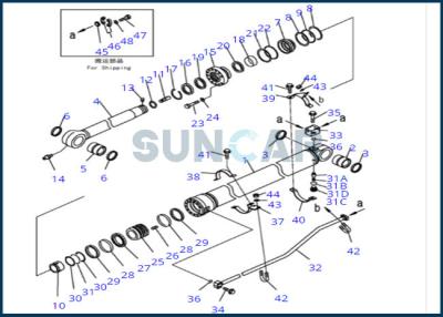 Cina 707-99-67090 corredo di riparazione della guarnizione del braccio 7079967090 e del cilindro dello scarico per l'escavatore KOMATSU in vendita