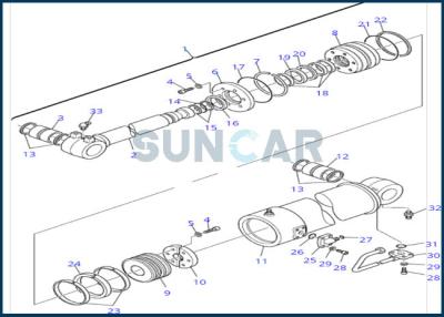 Cina corredo di riparazione della guarnizione del cilindro di lama di 21D-61-15170 21D6115170 per PC75R-2 in vendita