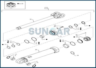 Cina 87529742 corredi di riparazione della guarnizione del cilindro dell'ascensore misura il cariC-A-Tore 921E 921F di CASO in vendita