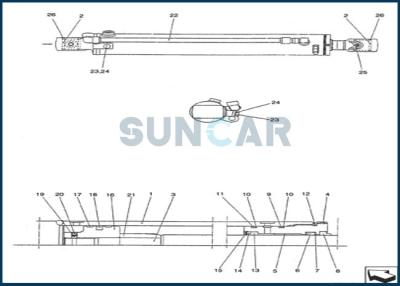 China Máquinas escavadoras CX25 do EXEMPLO de Kit Fits do reparo do selo do cilindro do balanço PM01V00044R300 à venda