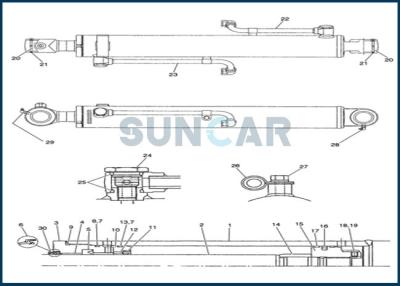 China EXEMPLO CX31 CX31B CX36 CX36B de Kit Fits do reparo do selo do cilindro do balanço do crescimento PW01V00043R300 à venda