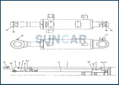 Cina CASO CX31 CX36 CX36B di Kit Fits di riparazione della guarnizione del cilindro di lama del bulldozer del braccio PW01V00048R300 in vendita