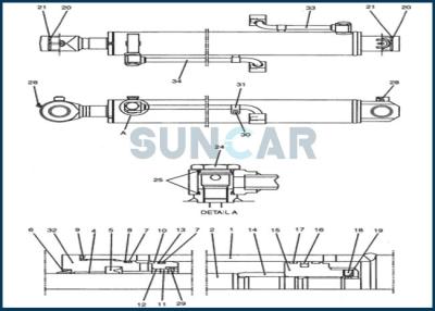 China Máquina escavadora CX47 do EXEMPLO de Kit For do reparo do selo do cilindro do crescimento PY01V00030R300 à venda