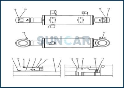 China EXEMPLO CX47 de Kit For Excavator do selo do cilindro de lâmina da escavadora YJ01V00009R300 à venda