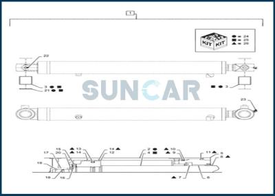 Cina Corredo di riparazione di Arm Cylinder Seal dell'escavatore LE01V00027R300 per il CASO CX36B in vendita