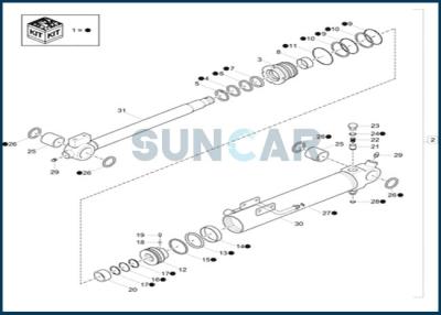 China XKCC-01527 XKCC01527 Dipper Cylinder Seal Repair Kit for CNH CX17C for sale