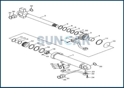 Cina guarnizione Kit Fits Wheel Loader 1221E del cilindro del secchio di 31Y2-03400 31Y203400 in vendita