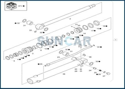 Cina Corredo di riparazione della guarnizione del cilindro di XKCC-00973 XKCC00973 Dipper per il CASO CX60C in vendita