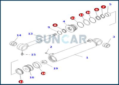 Cina 707-99-34550 7079934550 corredi della guarnizione del cilindro di guida per WA500-3 WD500-3 WF550-3D in vendita