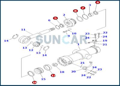 Cina 707-98-42100 il corredo della guarnizione del cilindro di inclinazione di 7079842100 poteri misura KOMATSU GD825A-2 in vendita