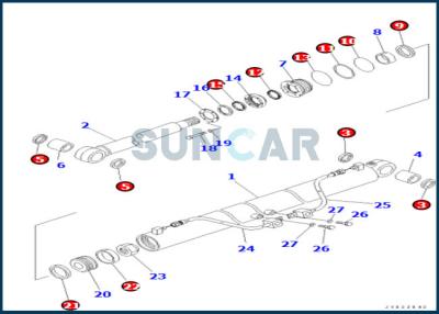 China 707-98-36280 Uitrusting van de de Cilinderverbinding van de 7079836280 Blad de Zijverschuiving voor KOMATSU gd825a-2 Te koop