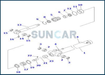 China Van het de pasvormenwapen van de de dienstuitrusting Cilinder 707-98-26710 7079826710 KOMATSU pc58uu-3 Te koop