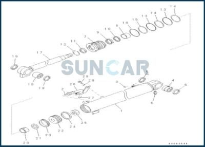 China De Uitrusting van de verbindingsreparatie past Boomcilinder 707-99-26120 7079926120 KOMATSU pc57-7 Te koop