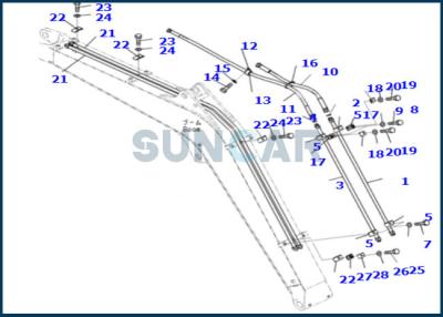 China 707-98-26200 7079826200 van de de Verbindingsuitrusting van de Emmercilinder pasvormen KOMATSU pc55mr-3 Te koop