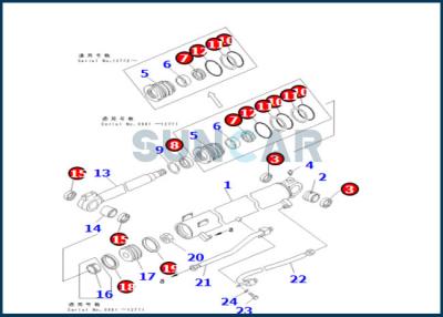 China De Uitrusting van de verbindingsreparatie voor Boomcilinder 707-98-34180 7079834180 KOMATSU pc50uu-2 pc50uum-2 Te koop