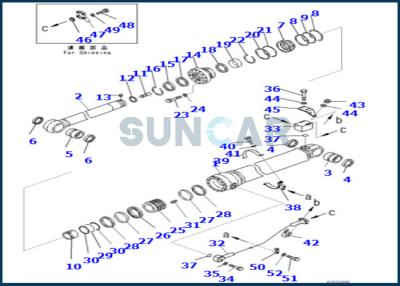 China De Verbinding Kit For 707-99-76190 7079976190 KOMATSU pc500lc-8 van de wapencilinder Te koop