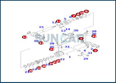 Cina 707-99-27520 servizio Kit For PC110-7 PC130F-7 del cilindro di 7079927520 aste in vendita