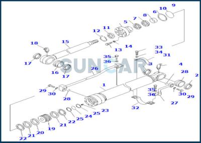Cina 707-98-36240 servizio Kit For PC120 del cilindro del secchio di 7079836240 KOMATSU in vendita