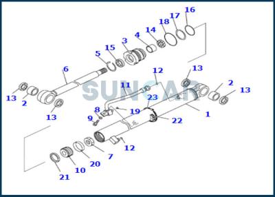 Cina 707-98-04720 servizio Kit Fits KOMATSU PC14R-3 PC14R-2 del cilindro di 7079804720 braccia in vendita