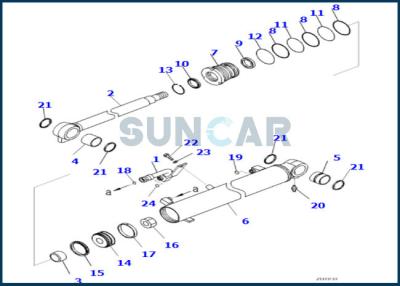 Cina 707-98-15780 corredo KOMATSU PC45MR-5 di servizio del cilindro di 7079815780 secchi in vendita