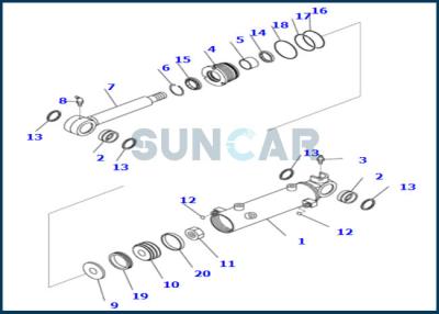 Cina 707-98-12630 7079812630 escavatore di Kit For PC26MR-3 di servizio del cilindro di lama in vendita
