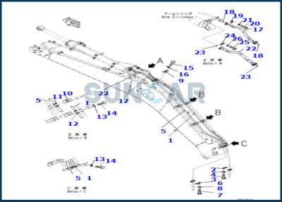 中国 721-98-00170 7219800170本のシリンダー サービス キットは小松PC210I PC210LCI-10に合う 販売のため