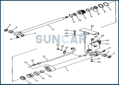 Cina servizio Kit For KOMATSU PC80-1 del cilindro del secchio di 20X-63-76300 20X6376300 in vendita
