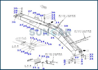 Cina 707-99-47440 corredo di riparazione della guarnizione del cilindro di 7079947440 aste per KOMATSU PC220-8MO in vendita