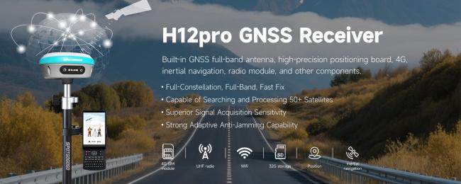 H12 Pro GNSS Receiver tilt compensation technology demonstration