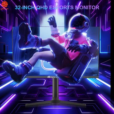 China OEM 32 Inch QHD Monitor With Adjustable Bracket Dynamic RGB Lighting Gaming Monitor for sale