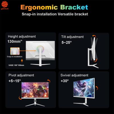 China QHD Resolution 27 Inch Computer Monitor RGB Lighting White Color Gaming Monitor for sale