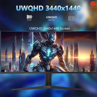 Cina 34 pollici Ultrawide Monitor Curved Gaming Monitor Supporta Split Screen Illuminazione RGB in vendita