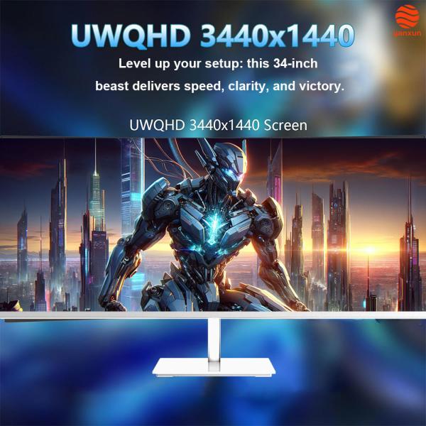 Quality 34 Inch Flat Gaming Monitor UHD PC Computer Monitor 3440x1440 Resolution OEM for sale