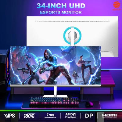 China 34 Inch Flat Gaming Monitor UHD PC Computer Monitor 3440x1440 Resolution OEM Logo for sale
