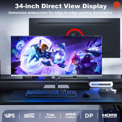China Immersive Widesreen Flat 34 Inch Gaming Monitor UWQHD 3440x1440 Multiple Interface OEM ODM for sale